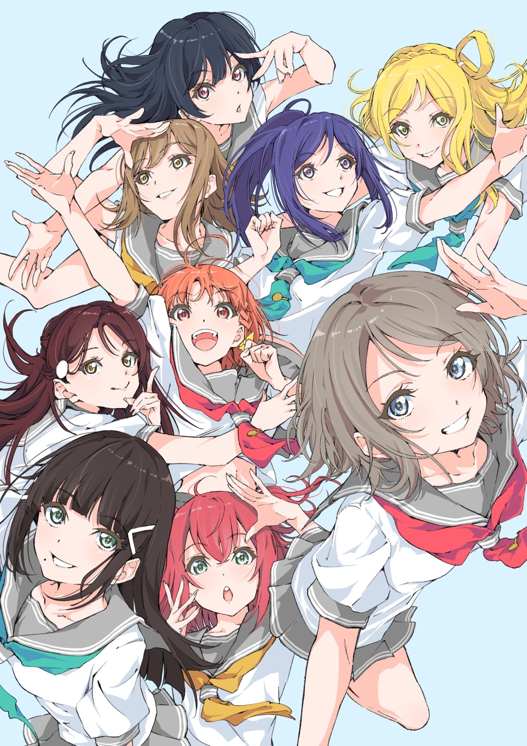 ninagawa jin love live! (series) love live! sunshine!! kunikida hanamaru kurosawa dia kurosawa ...